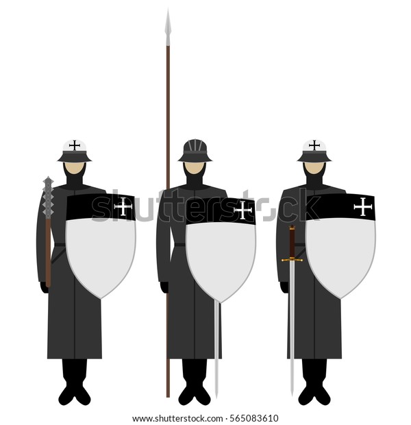 Medieval Knights Weapons Uniforms Jousting Signs: vector de stock ...