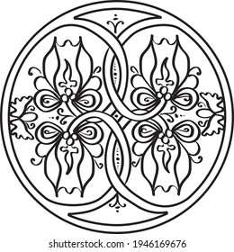 Medieval Leaves Pattern Ancient Drawings Stock Vector (Royalty Free ...