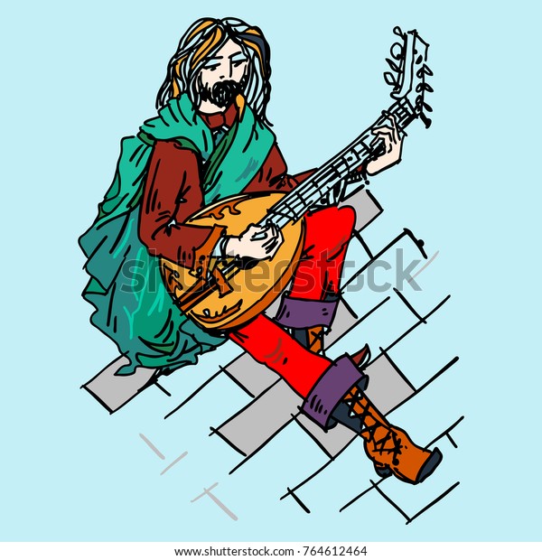 Medieval Musicians Lute Vector Stock Vector (Royalty Free) 764612464 ...