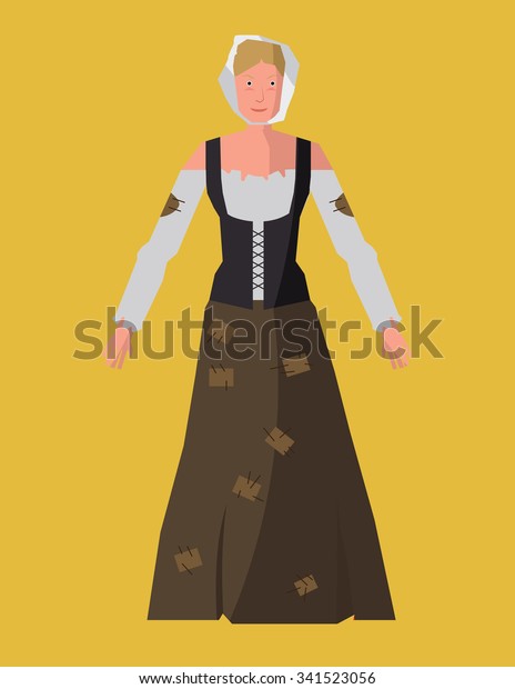 Medieval Poor Woman Stock Vector (Royalty Free) 341523056 | Shutterstock