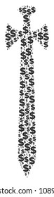 Medieval Sword Composition Dollar Symbols Round Stock Vector (Royalty ...