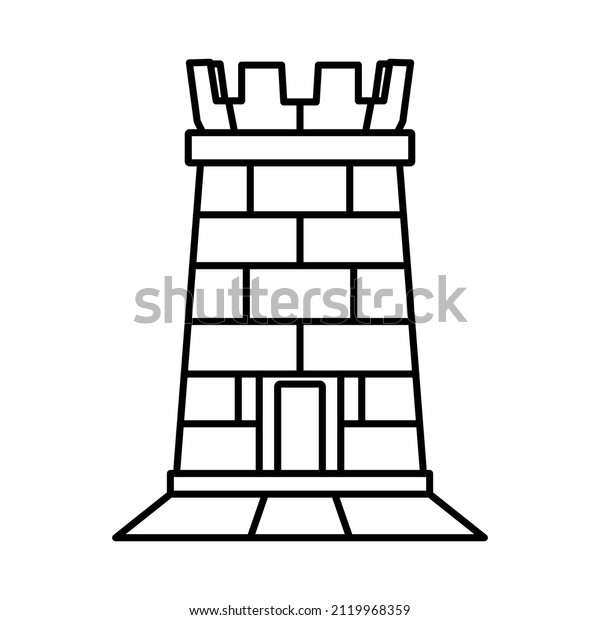 Medieval Tower Line Art Drawing Vector 库存矢量图（免版税）2119968359 | Shutterstock