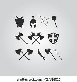 Medieval Weapons Icons Set Stock Vector (Royalty Free) 427814011