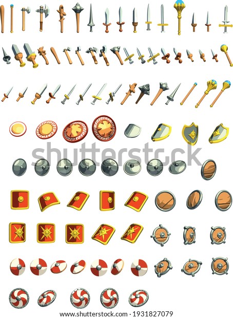 Medieval Weapons Vector Art Icons Games Stock Vector (Royalty Free ...