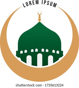 Medina Mosque Vector Logo Design Stock Vector (Royalty Free) 1733613224 ...