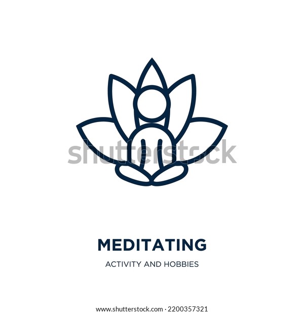 Meditating Icon Activity Hobbies Collection Thin Stock Vector (Royalty ...