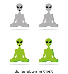 Meditating Levitating Aliens Stock Vector (Royalty Free) 667740379