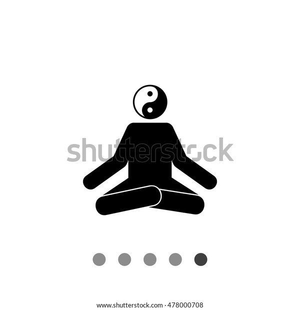 Meditating Man Lotus Position Icon Stock Vector (Royalty Free ...