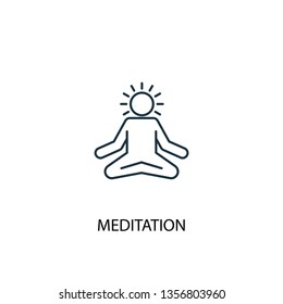 Meditation Concept Line Icon Simple Element Stock Vector (Royalty Free ...