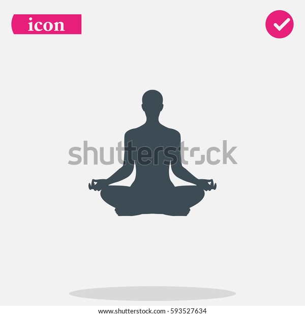 Meditation Meditate Flat Vector Icon Lotus Stock Vector (Royalty Free) 593527634