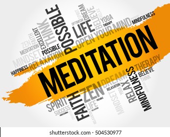 Meditation Word Cloud Collage Concept Background Stock Vector (Royalty ...