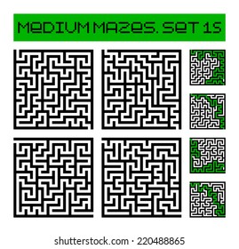 Medium Mazes Set 15 Stock Vector (Royalty Free) 220488865 | Shutterstock