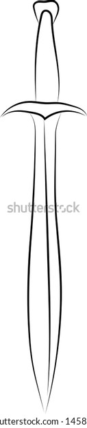 Medival Sword Drawing Illustration Vector On Stock Vector (Royalty Free ...
