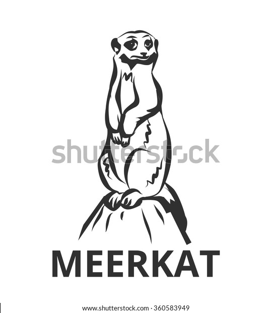 Meerkats Vector Black Icon Logo Illustration 스톡 벡터(로열티 프리) 360583949