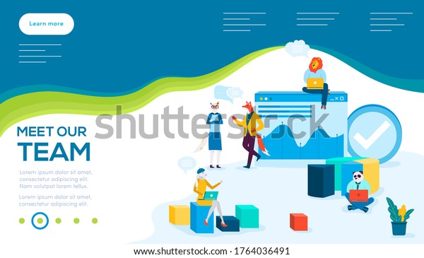 Meet Our Team Background Modern Illustration Stock Vector (Royalty Free ...