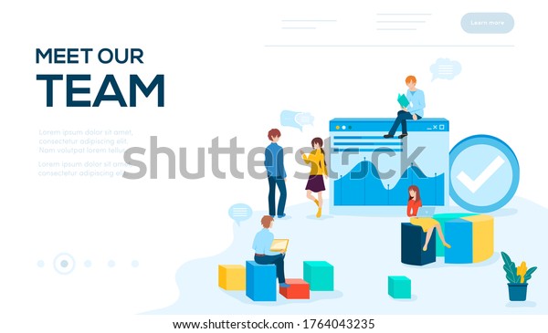 Meet Our Team Background Modern Illustration Stok Vektör (Telifsiz ...
