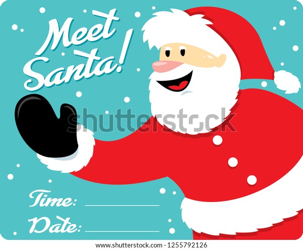 Meet Santa Sign Stock Vector (Royalty Free) 1255792126