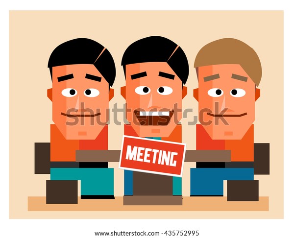 Meeting Graphic Flat Vector Illustration Stock Vector (Royalty Free ...