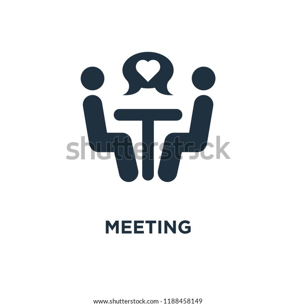 Meeting Icon Black Filled Vector Illustration Stock Vector (Royalty ...