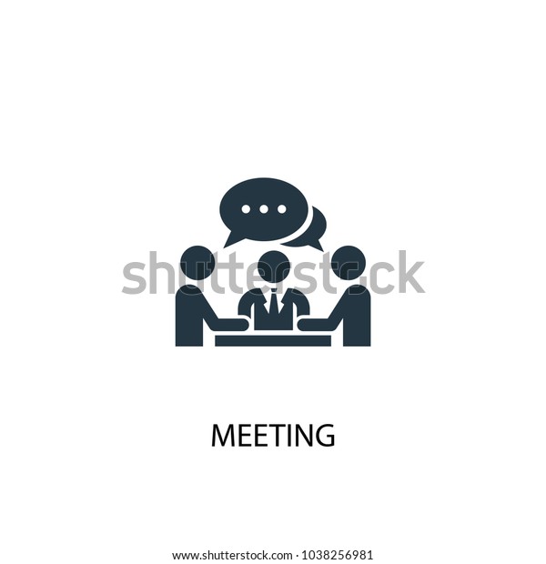 Meeting Icon Simple Element Illustration Meeting Stock Vector (Royalty ...