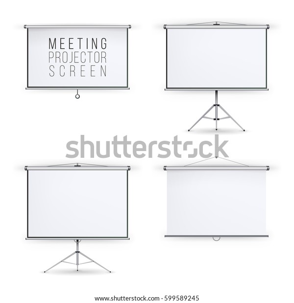 Meeting Projector Screen Vector Set White Stock Vector (Royalty Free ...