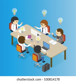 Meeting Table Illustration Stock Vector (Royalty Free) 530814178 ...