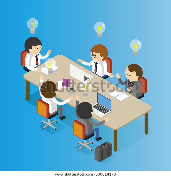 Meeting Table Illustration Stock Vector (Royalty Free) 530814178 ...