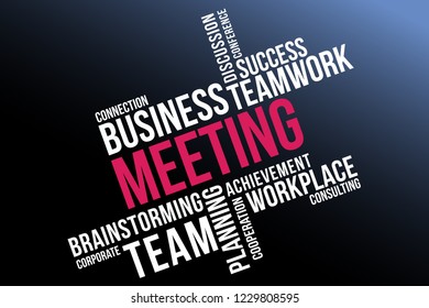 Meeting Word Cloud Collage Teamwork Concept: เวกเตอร์สต็อก (ปลอดค่า ...