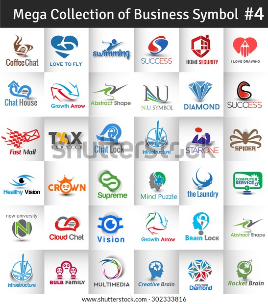 Mega Collection Vector Logo Design 4 Stock Vector (Royalty Free) 302333816