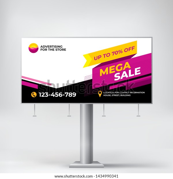 Mega Sale Billboard Template Cool Modern Stock Vector (Royalty Free ...
