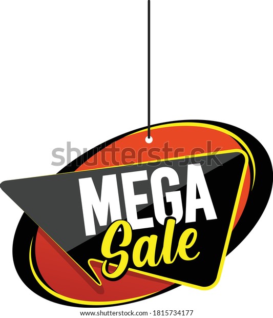 Mega Sale Tag Template Design End Stock Vector (Royalty Free ...