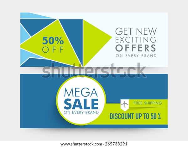 Mega Sale Website Header Banner Set: เวกเตอร์สต็อก (ปลอดค่าลิขสิทธิ์ ...