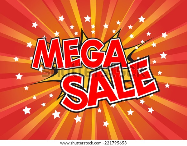 Mega Sale Wording Comic Speech Bubble Stock Vector (Royalty Free ...