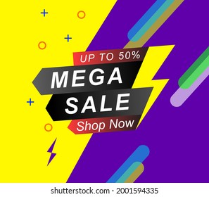 Mega Sales Banner Template Design Special Stock Vector (Royalty Free ...