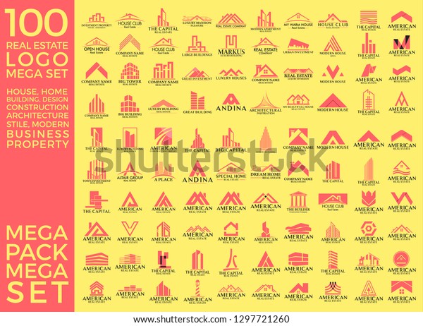Mega Set Big Group Real Estate Stock Vector (Royalty Free) 1297721260