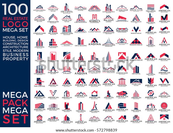 Mega Set Big Group Real Estate Stock Vector (Royalty Free) 572798839