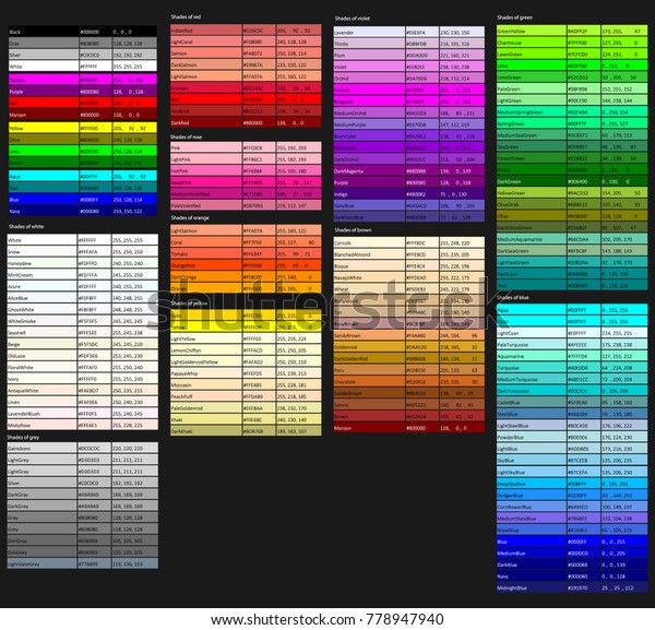 Mega Set Color Shades Color Shade Stock Vector (Royalty Free) 778947940