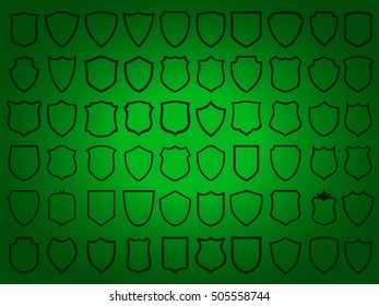 Mega Set Group Shield Silhouette Shields Stock Vector (Royalty Free ...