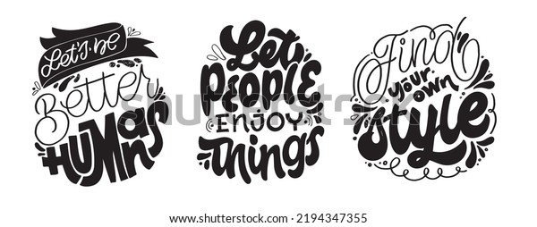 Mega Set Inspirational Lettering Quote Postcard Stock Vector (Royalty ...