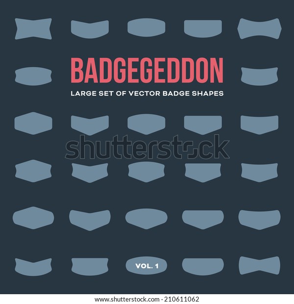 Mega Set Vintage Vector Badge Shapes Stock Vector (Royalty Free) 210611062