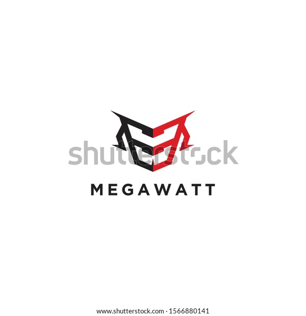 Mega Watt Design Emblem Technology Logo Stock Vector (Royalty Free ...