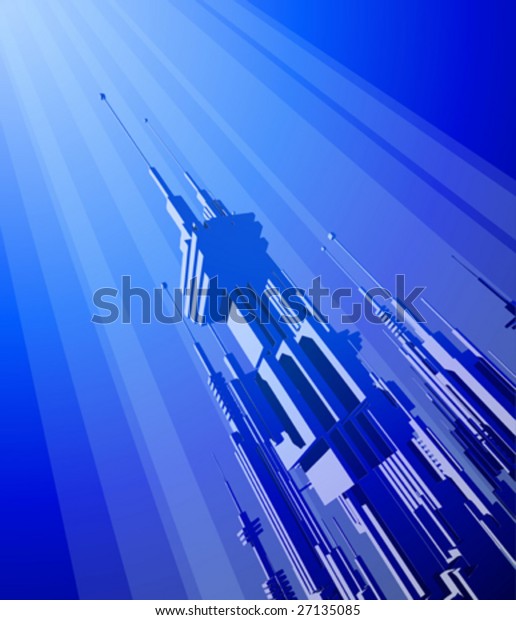 Megacity Blue Futuristic Technology Background Stock Vector (Royalty ...