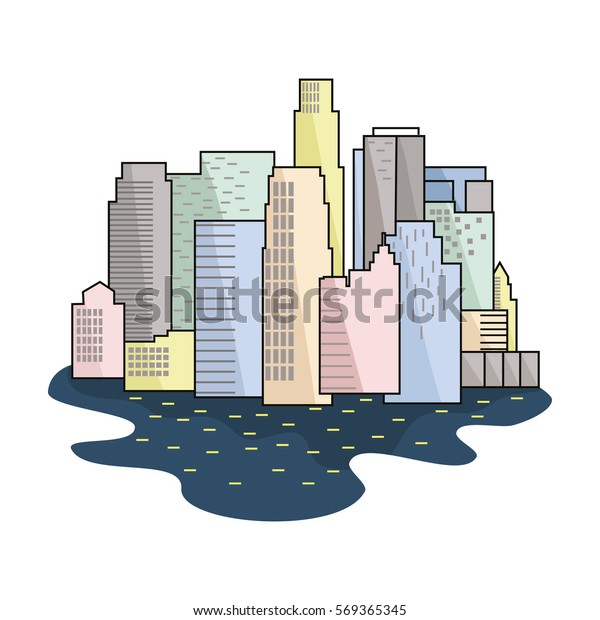 Megalopolis Icon Cartoon Style Isolated On Stock Vector (Royalty Free ...