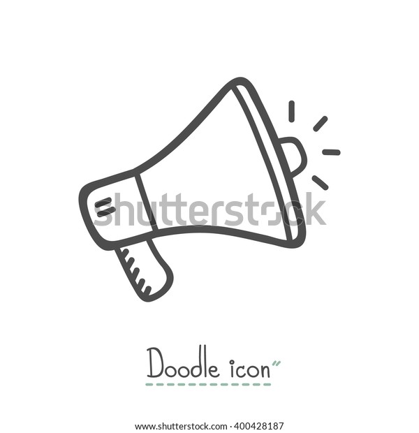 Megaphone Icon Hand Drawn Doodle Sketch Stock Vector (Royalty Free ...
