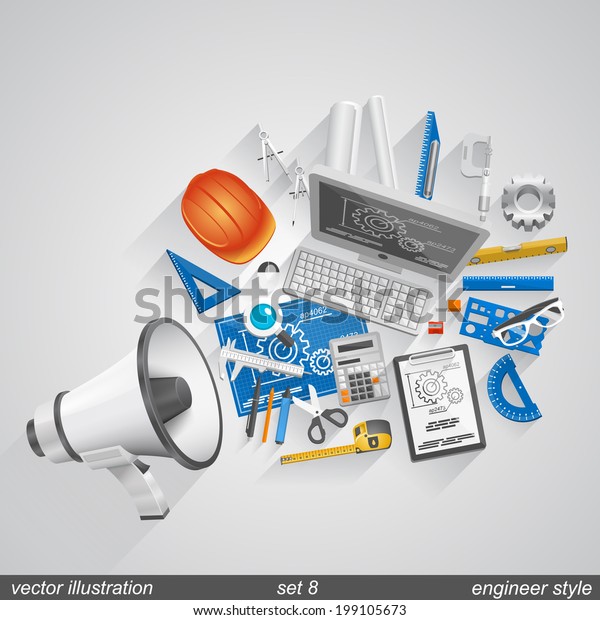 Megaphone Vector Engineer Style Set 8 Stock Vector (Royalty Free ...