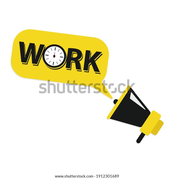 Megaphone Work Speech Bubble Vector Illustration Stock Vector (Royalty ...