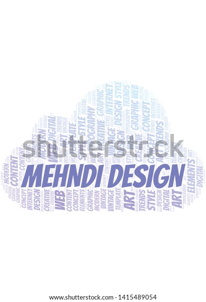 Mehndi Design Word Cloud Wordcloud Made Stock Vector (Royalty Free ...