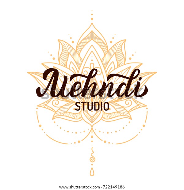 Mehndi Studio Logo Elegant Lotus Flower Stock Vector (Royalty Free ...