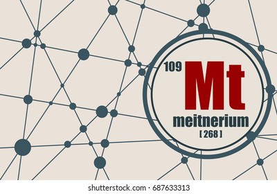 Meitnerium Chemical Element Sign Atomic Number Stock Vector (Royalty ...