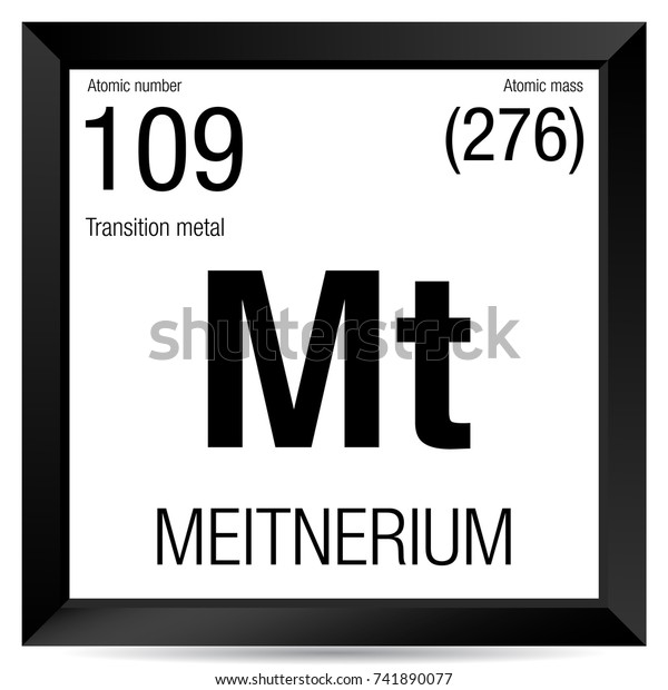 Meitnerium Symbol Element Number 109 Periodic: เวกเตอร์สต็อก (ปลอดค่า ...